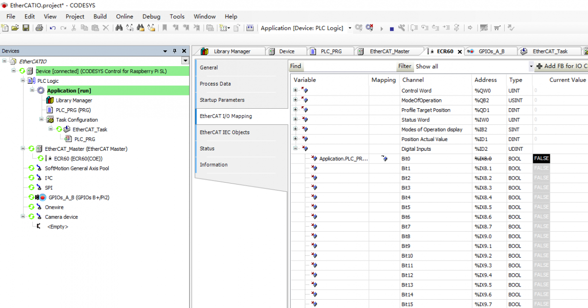 Raspberry PI + Codesys + EtherCAT步进驱动ECR60 – 个人资料收集